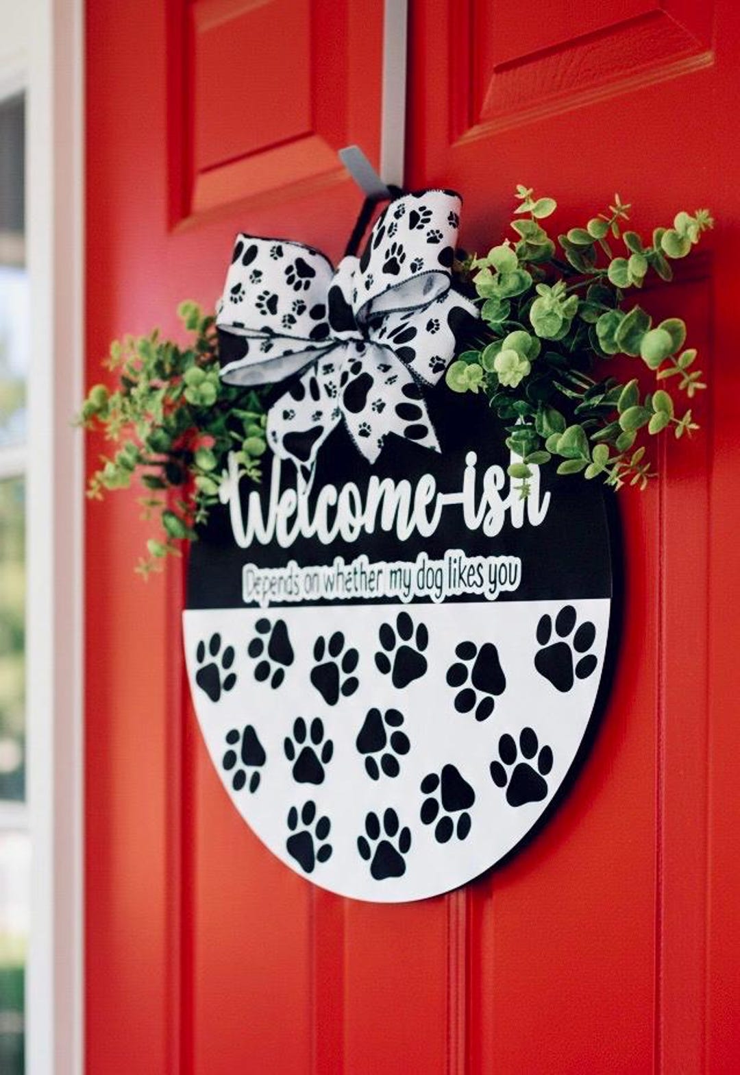 Funny Dog Welcome Front Door Decoration - Etsy