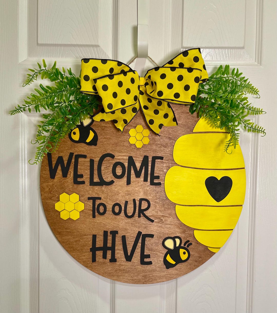 Welcome to Our Hive Door Hanger 18” Beehive Front Door Decoration - Etsy