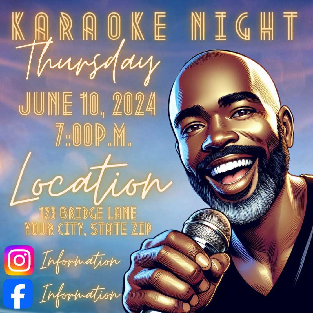 Karaoke 4 Editable Canva Digital File - Etsy