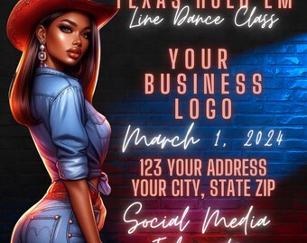 Cowboy Themed Canva Editable Digital File - Etsy