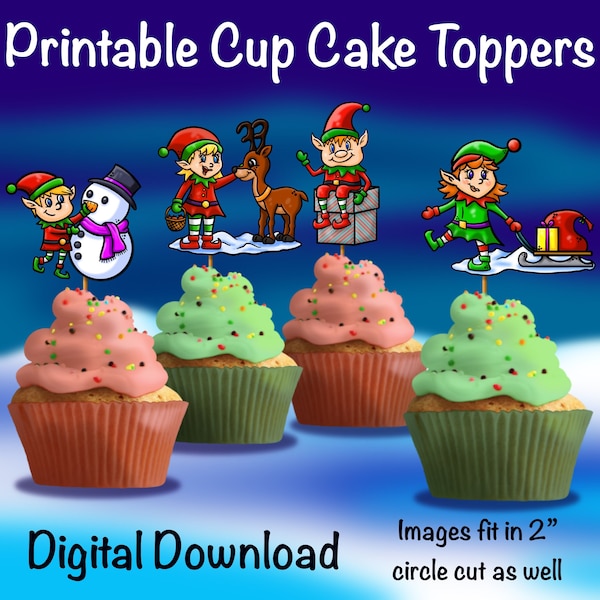 Elf Cupcake Toppers - Etsy