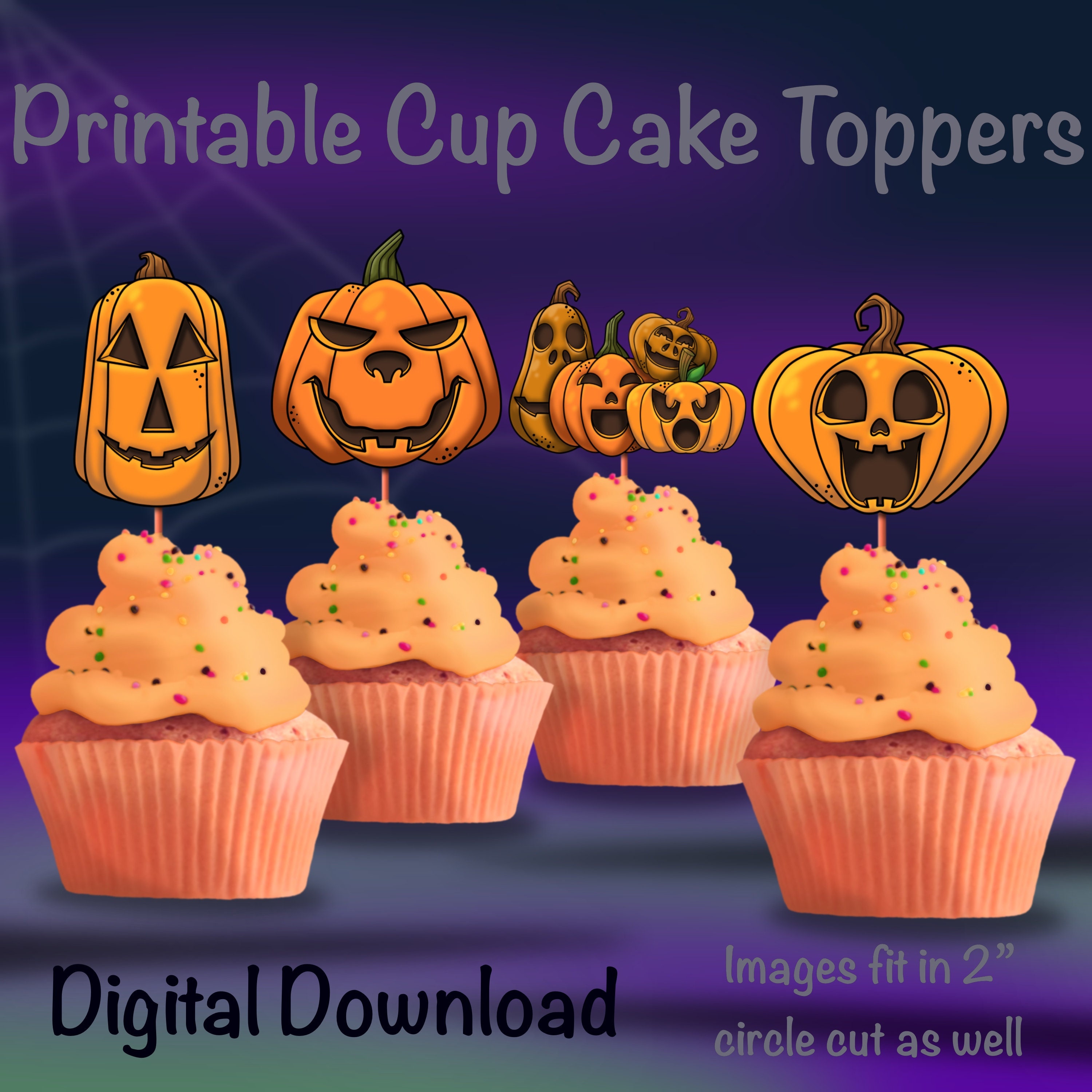PRINTABLE Pumpkin Cupcake Toppers - Etsy