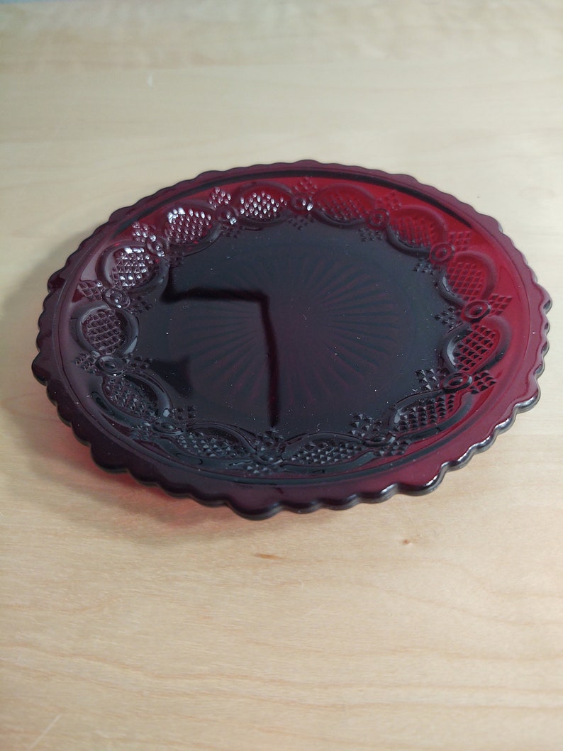 Avon Ruby Red Cape Cod 1876 Collection Dinner Plate Salad Plate and ...