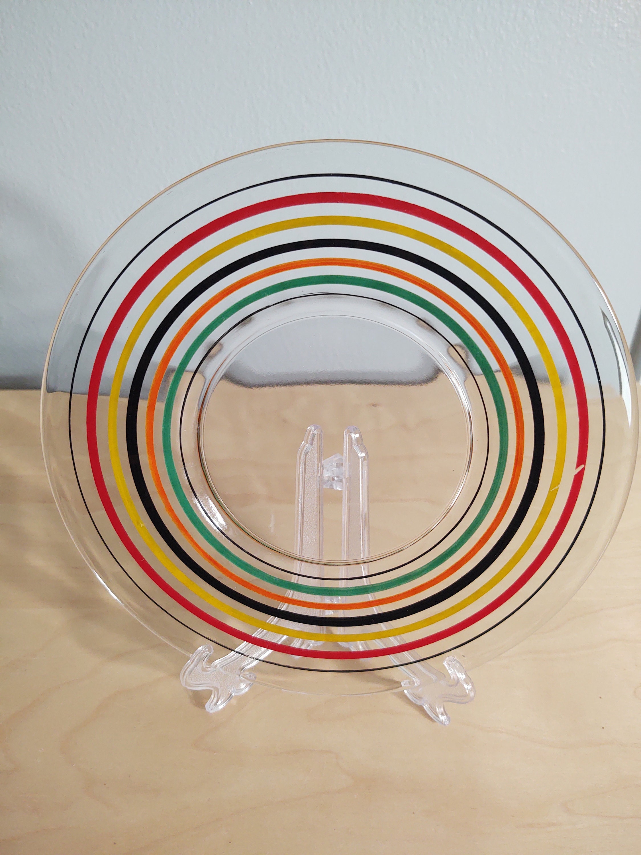 Vintage Anchor Hocking Banded Rings Plate 8 1/4 Round - Etsy