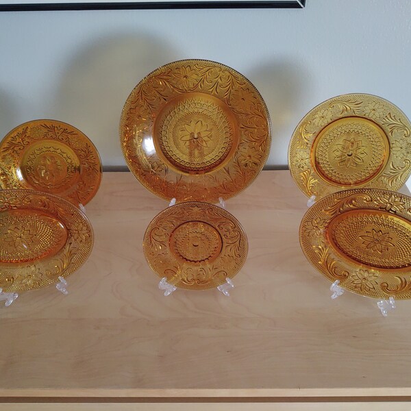 Amber Glass Plates - Etsy