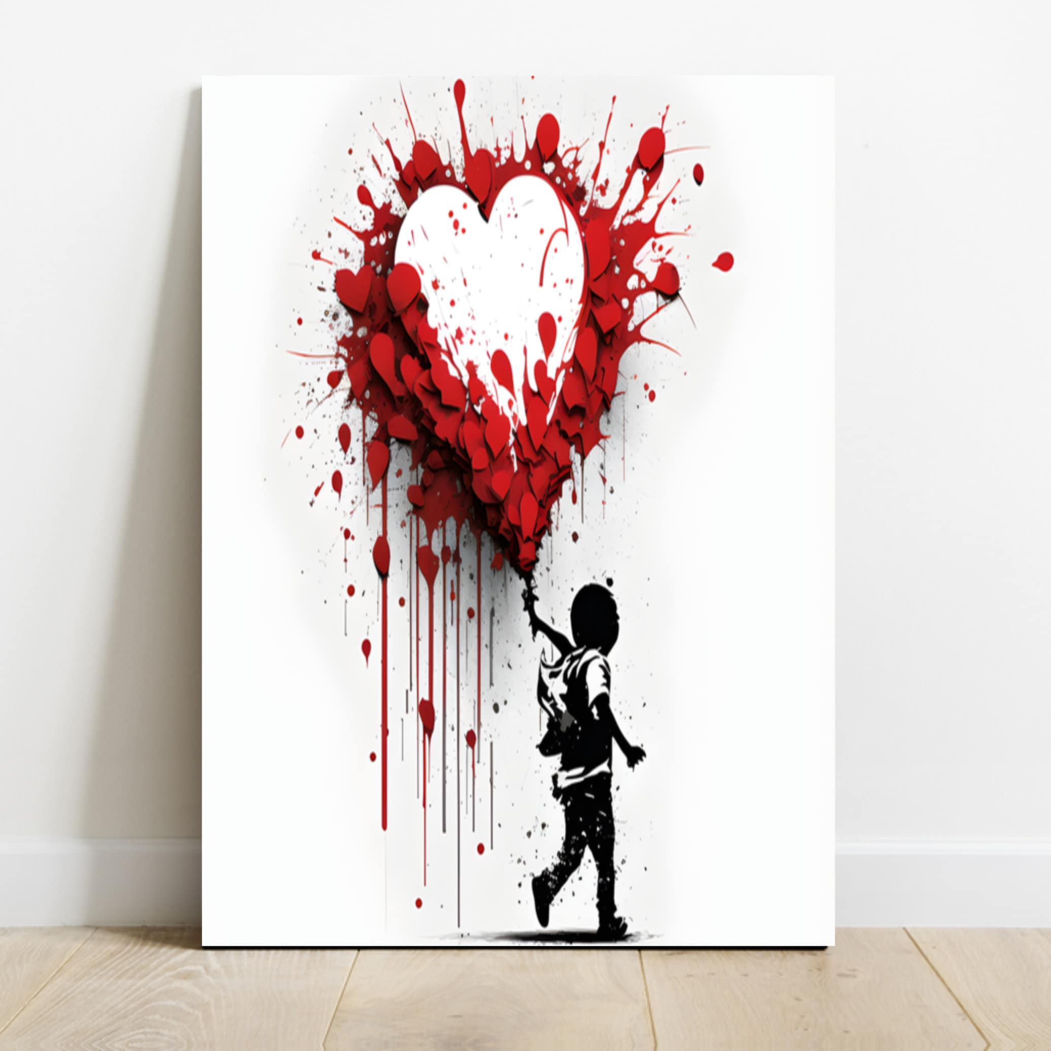 Print Inspired by Banksy's Iconic Street Art, Urban Canvas, Satin ...