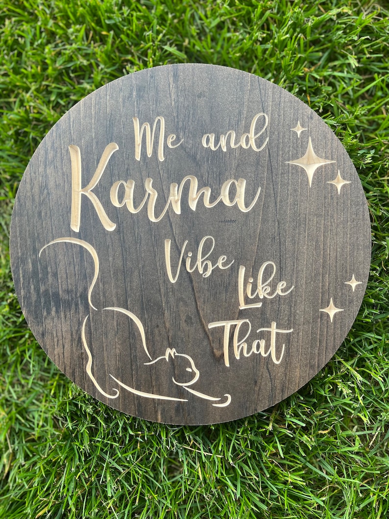 Karma Carved Wood Sign - Etsy