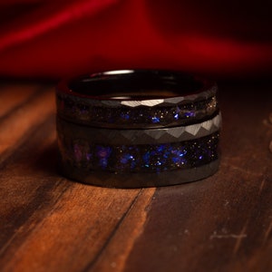 The Orion Galaxy Couple Ring Set, Orion Nebula Wedding Matching Promise Rings for Women, Black ...