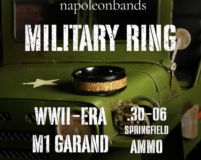 WW2 Ring, M1 Garand Ring, Black Walnut Ring, Handmade Ring, Sandblasted ...