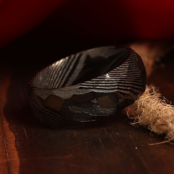 Damascus Steel Ring - Etsy