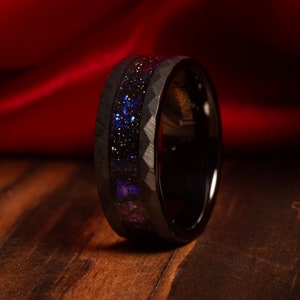 The Orion Galaxy Couple Ring Set, Orion Nebula Wedding Matching Promise Rings for Women, Black ...
