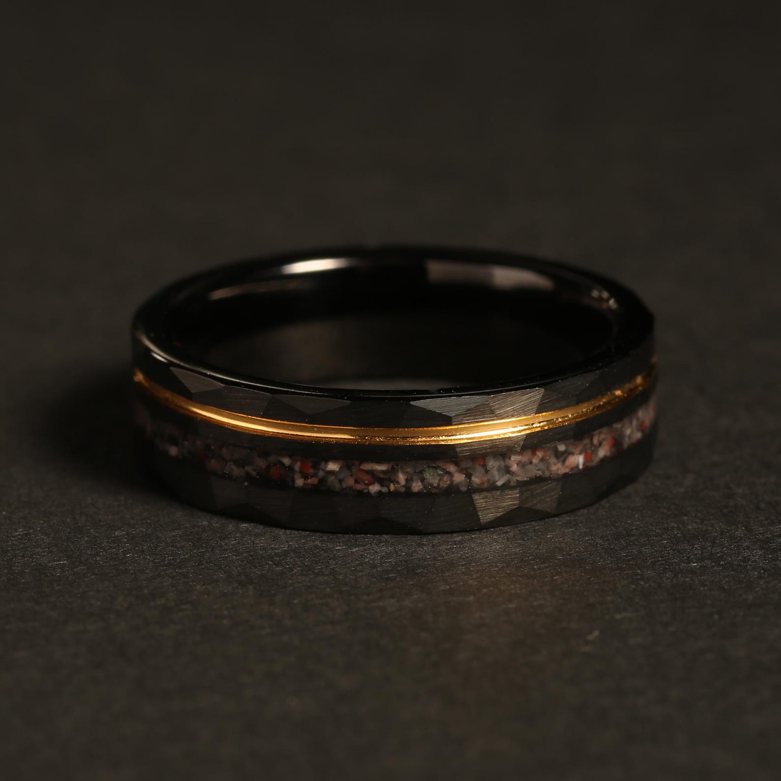 The Eden Ring - Komodo Island Pink Salt Ring Mens Wedding Band Gold ...