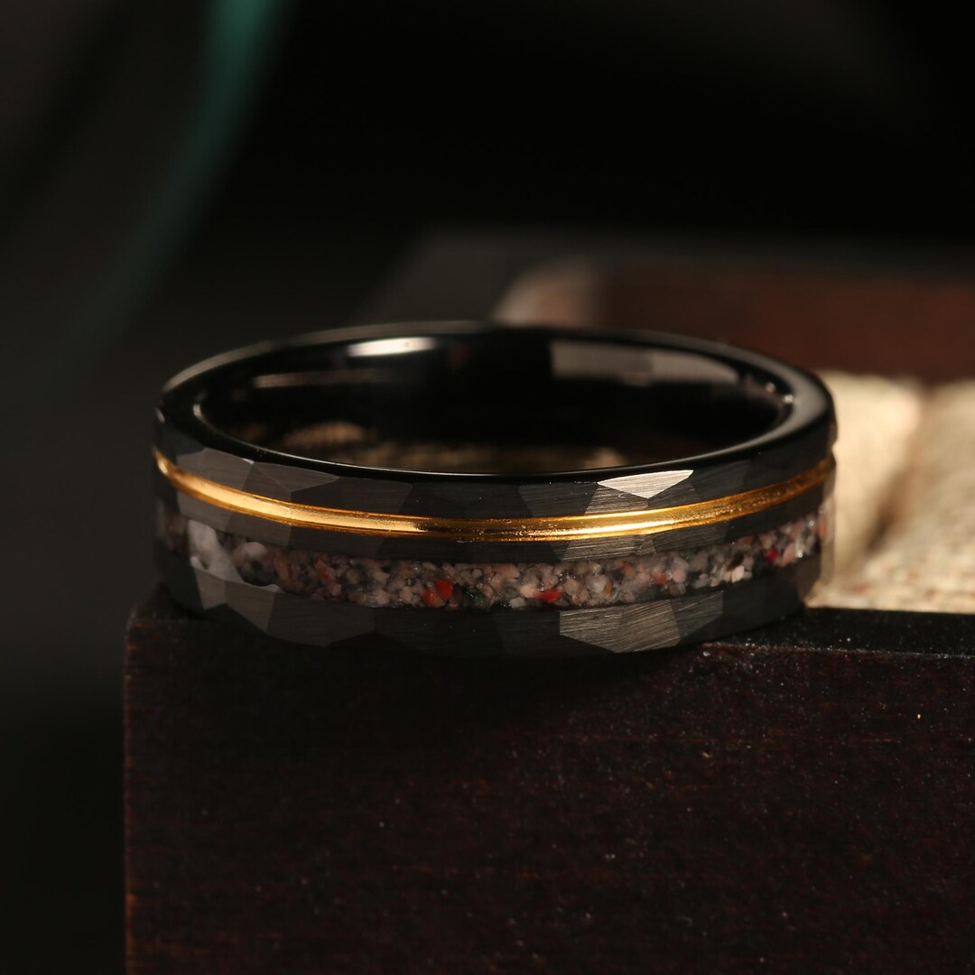The Eden Ring - Komodo Island Pink Salt Ring Mens Wedding Band Gold ...