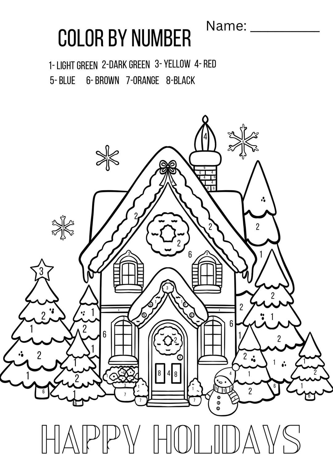 HOLIDAY Color by Number - Etsy