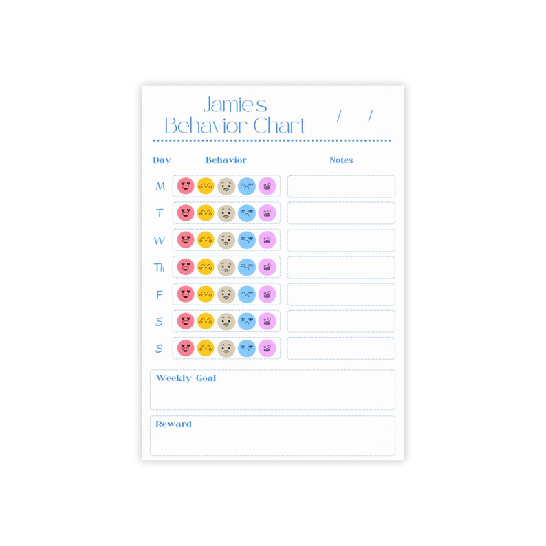 Custom Behavior Chart Post-it® Note Pads 4x6 Multiple Colors - Etsy