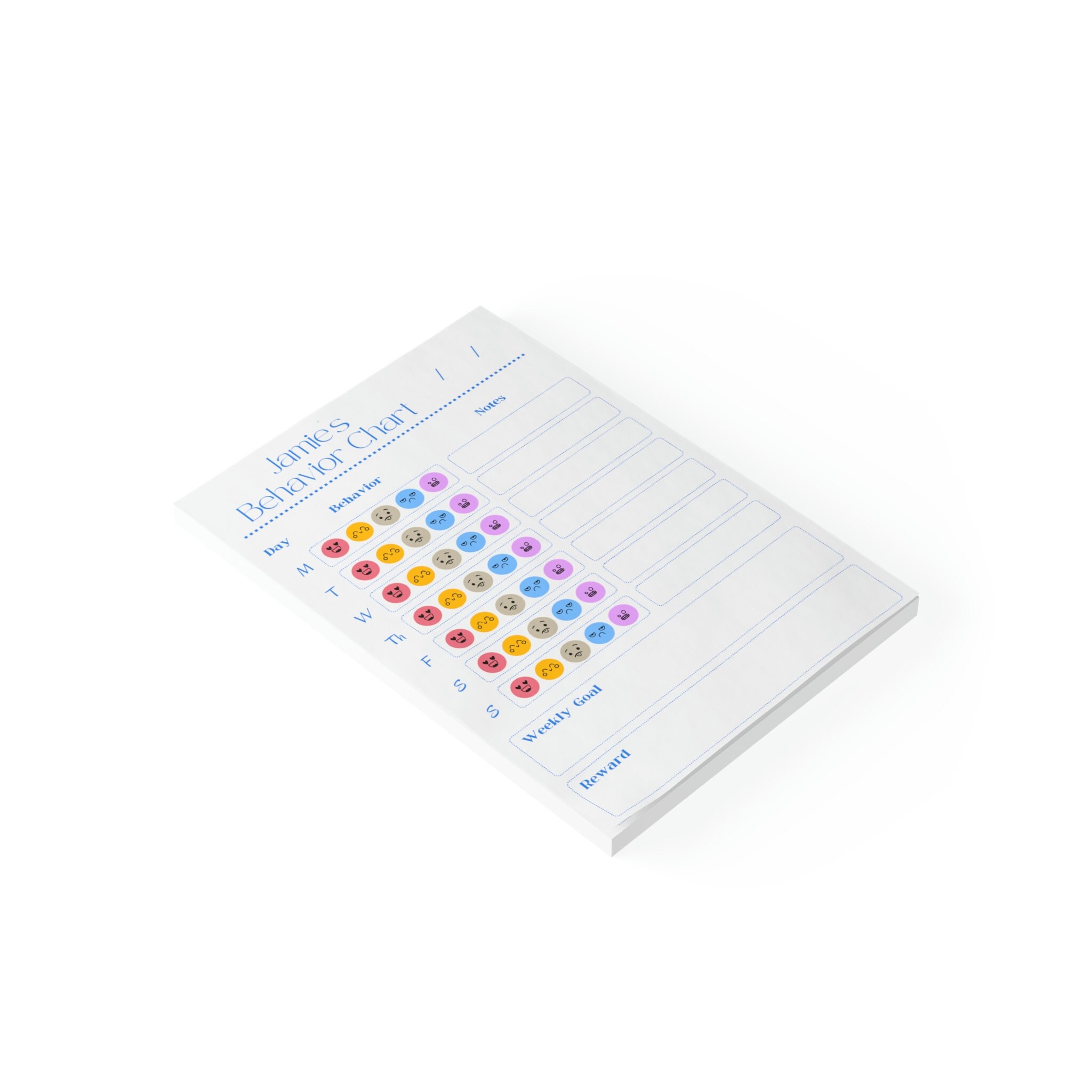 Custom Behavior Chart Post-it® Note Pads 4x6 Multiple Colors - Etsy
