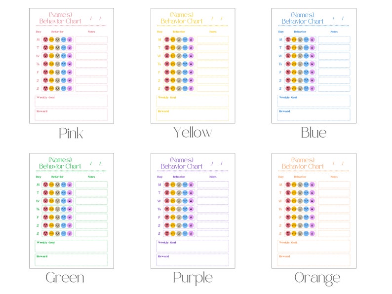 Custom Behavior Chart Post-it® Note Pads 4x6 Multiple Colors - Etsy