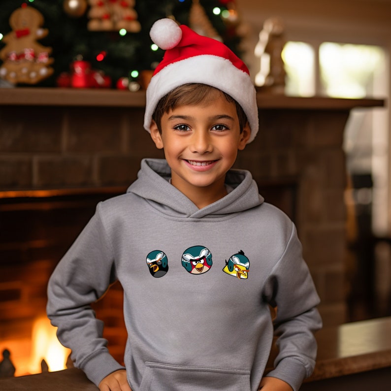 Youth Angry Birds Philadelphia Eagles Hooded Sweatshirt Angry - Etsy