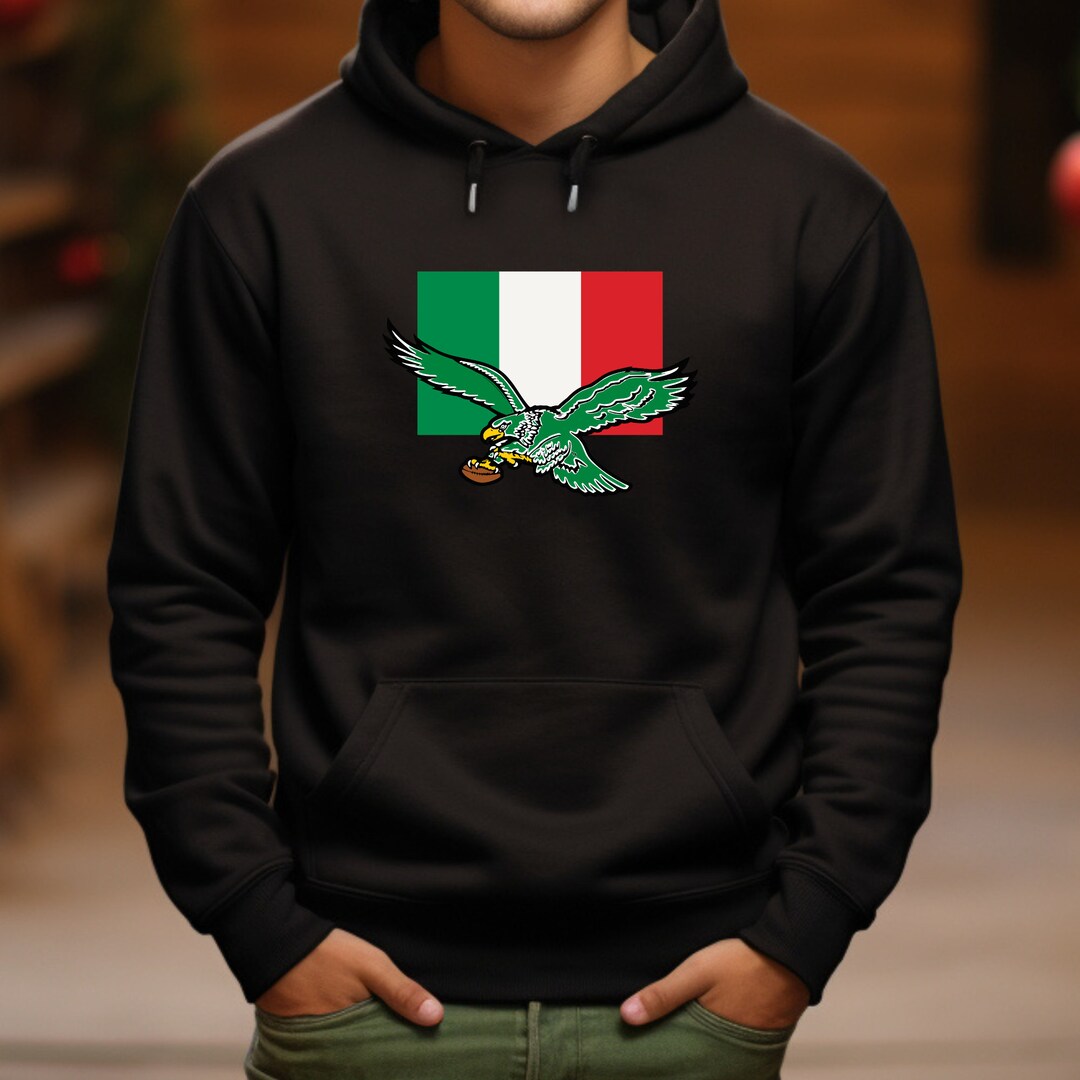 Italian Flag Philadelphia Eagles Hooded Sweatshirt Kelly - Etsy