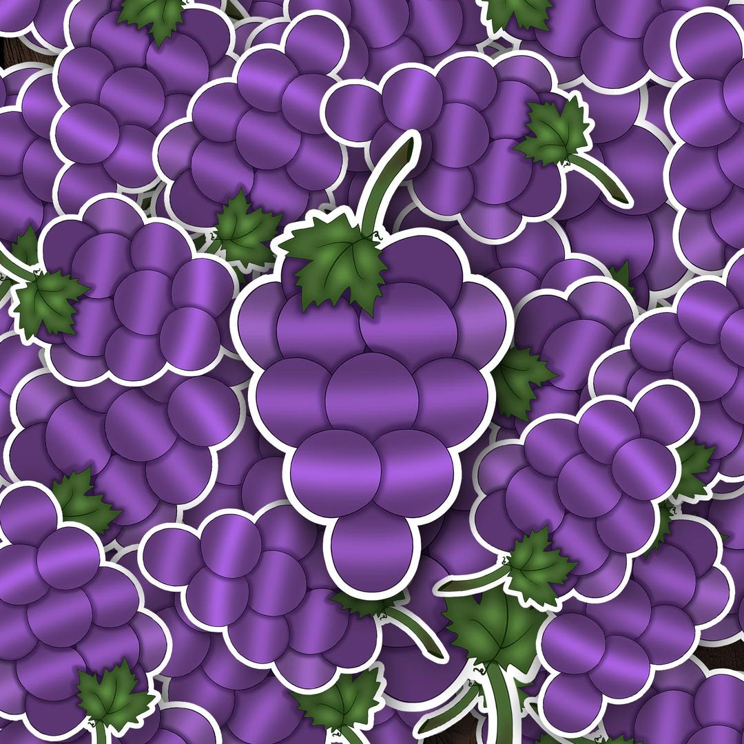 Grape Vinyl Sticker | Die-cut Glossy Design | 2.5” - Etsy