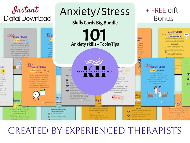 Anxiety Skills Management Flash Cards Bundle Cognitive Behavioral and ...