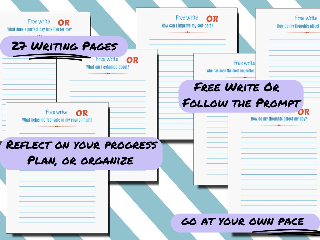 Self Care Therapy Worksheets and Printable Mental Health Workbook With ...