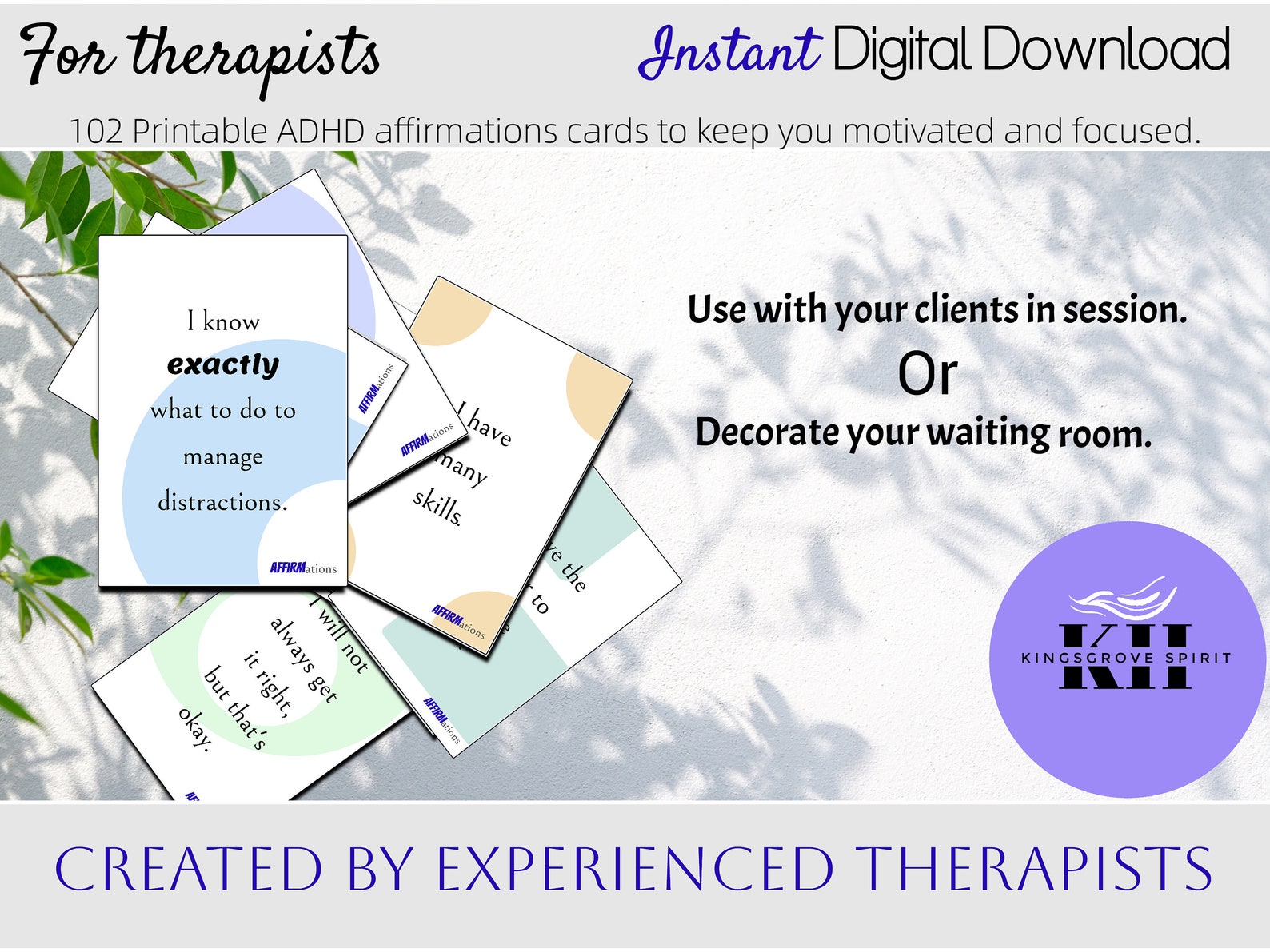 ADHD Help Printable Positive Affirmation Cards Self Care Management ...