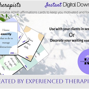 ADHD Help Printable Positive Affirmation Cards Self Care Management ...