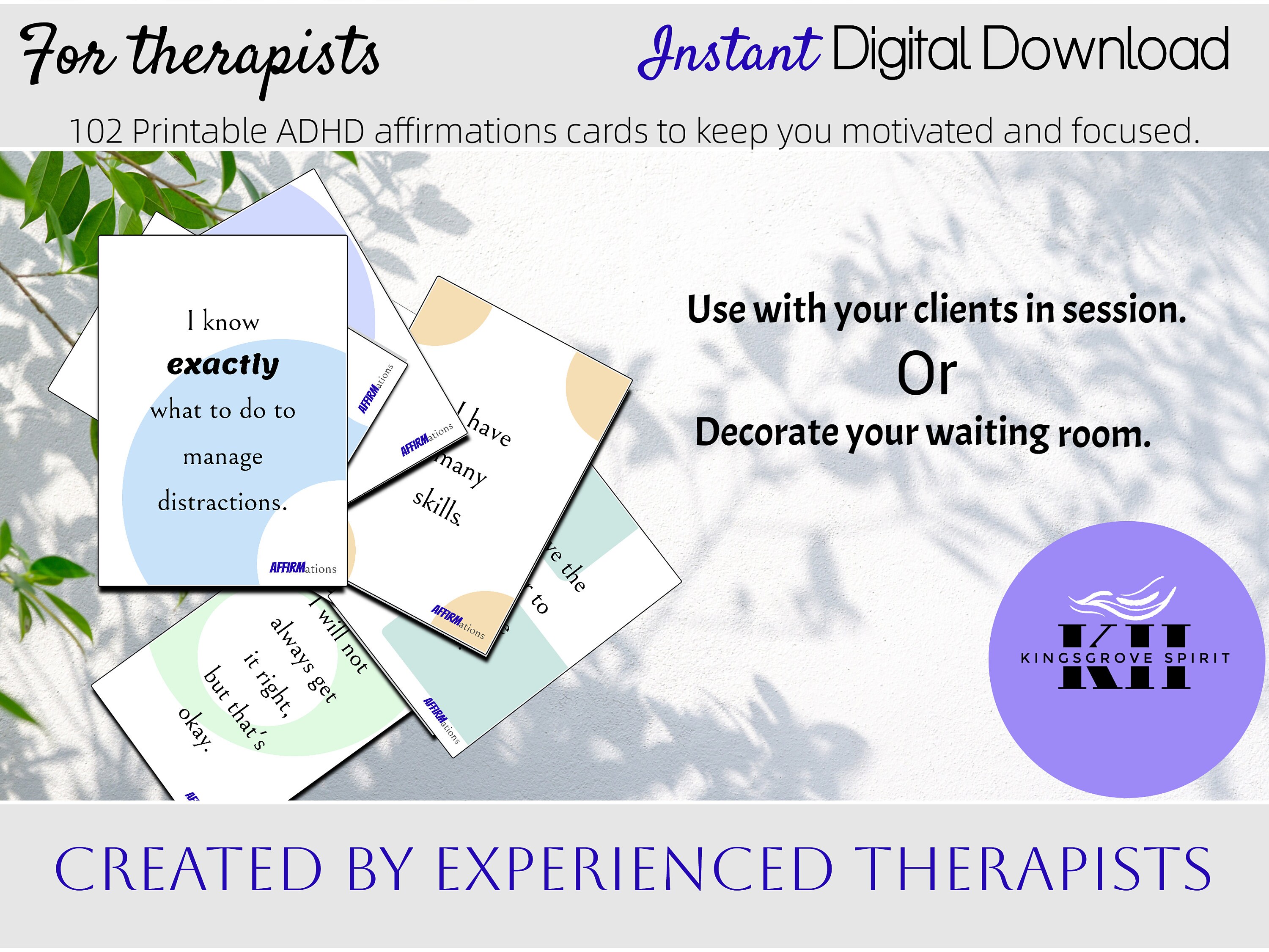 ADHD Help Printable Positive Affirmation Cards Self Care Management ...