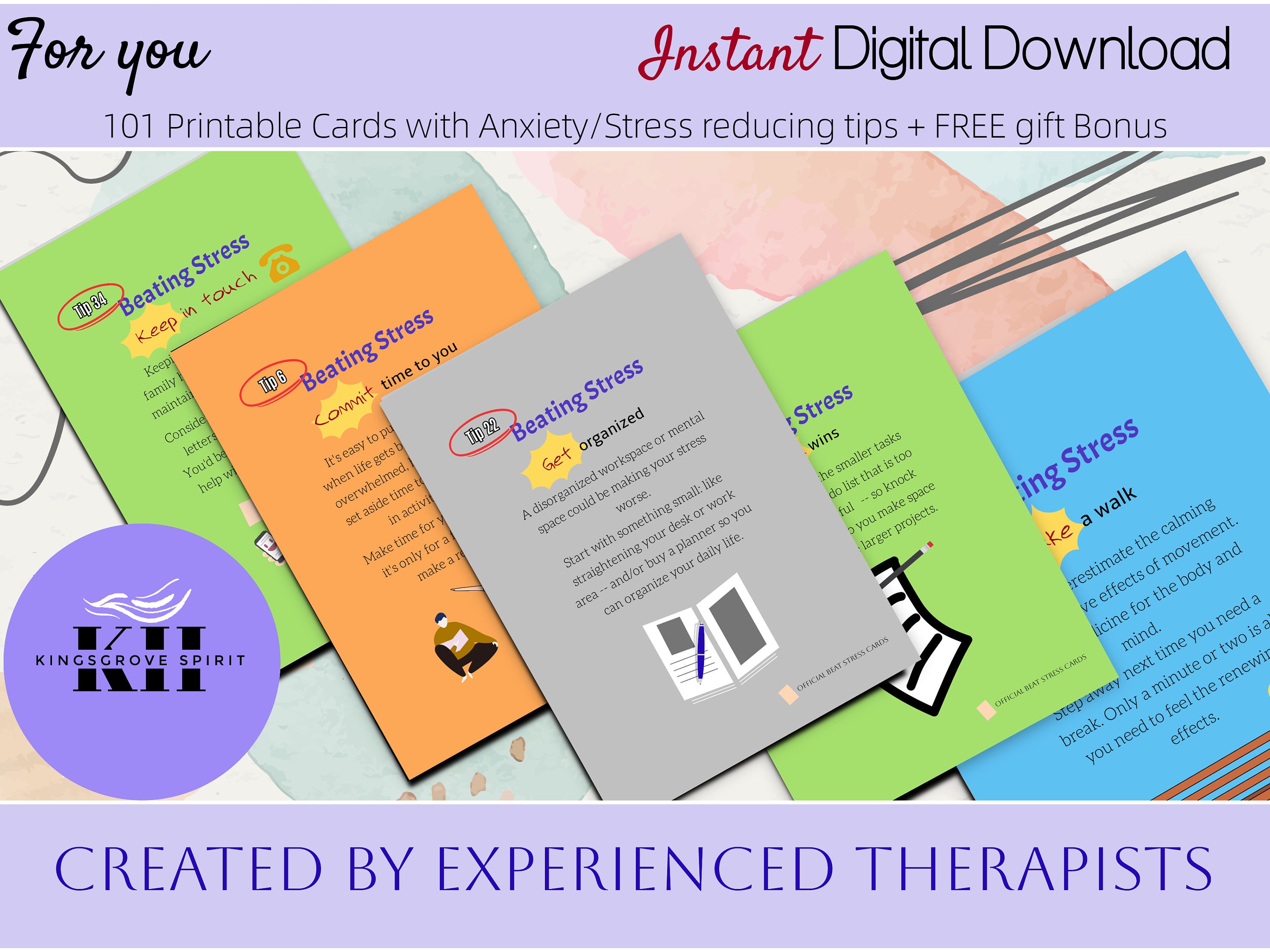 Anxiety Coping Skills Cards Stress Relief Gift Anxiety Reduction ...