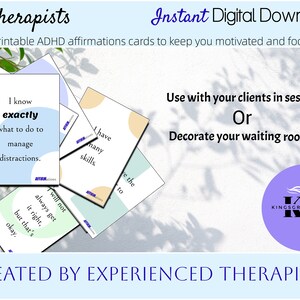 ADHD Help Printable Positive Affirmation Cards Self Care Management ...