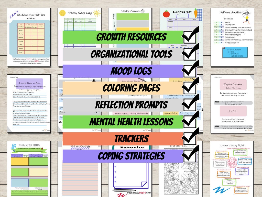 Therapy Worksheets CBT Ultimate Self Care Bundle for Anxiety Stress ...