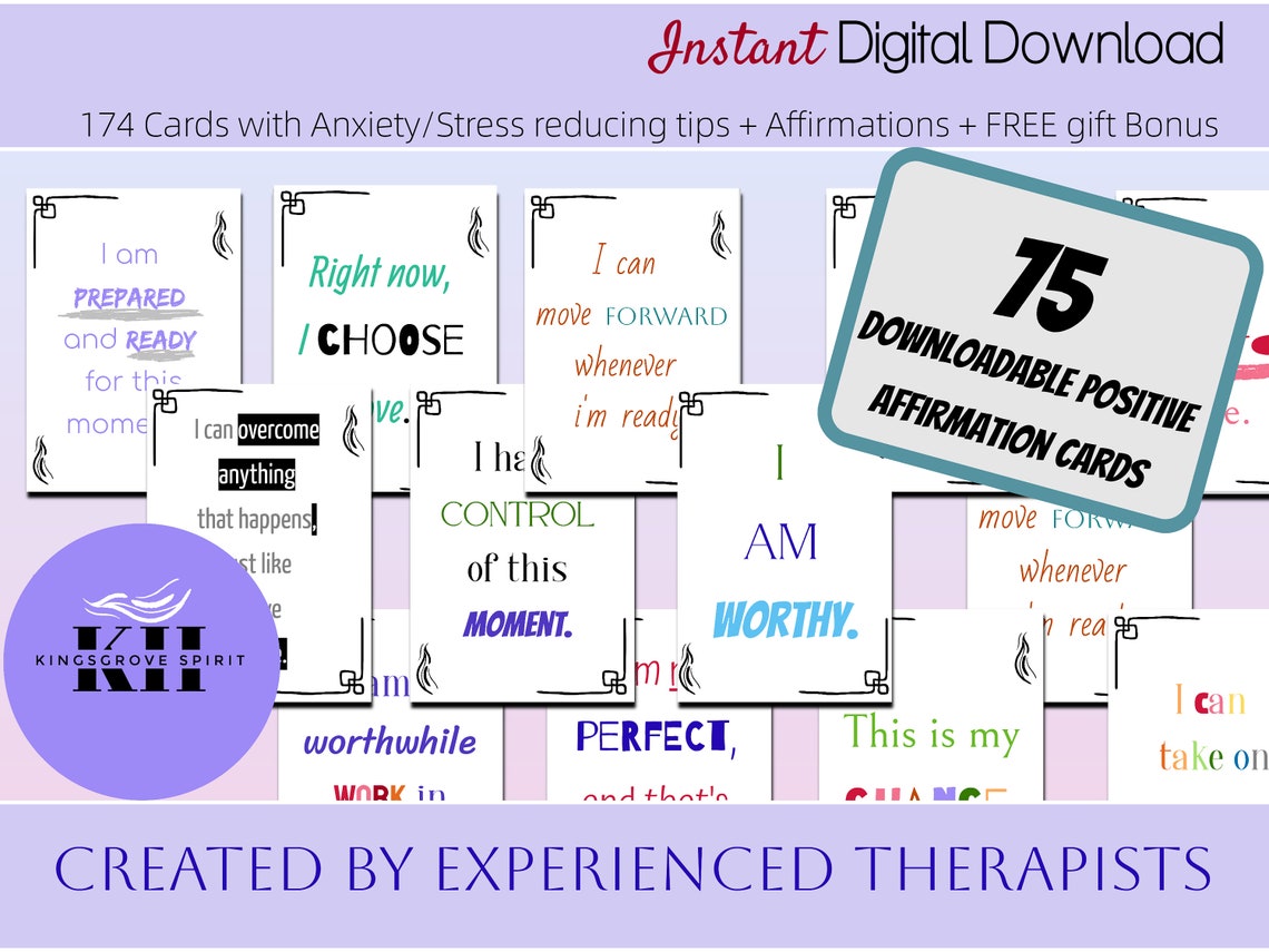 Anxiety Stress Skill Flashcard Mega Bundle Positive Affirmations Stress ...