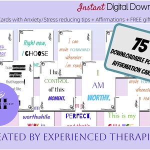 Anxiety Stress Skill Flashcard Mega Bundle Positive Affirmations Stress ...