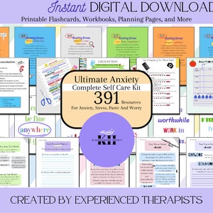 Therapy Worksheets CBT Ultimate Self Care Bundle for Anxiety Stress ...