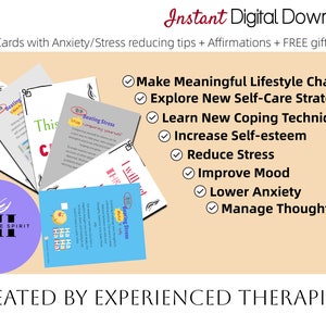 Anxiety Stress Skill Flashcard Mega Bundle Positive Affirmations Stress ...