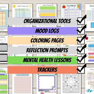 CBT Journal Therapy Worksheets and Printable Mental Health Workbook ...