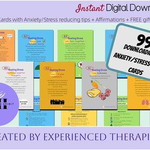 Anxiety Stress Skill Flashcard Mega Bundle Positive Affirmations Stress ...