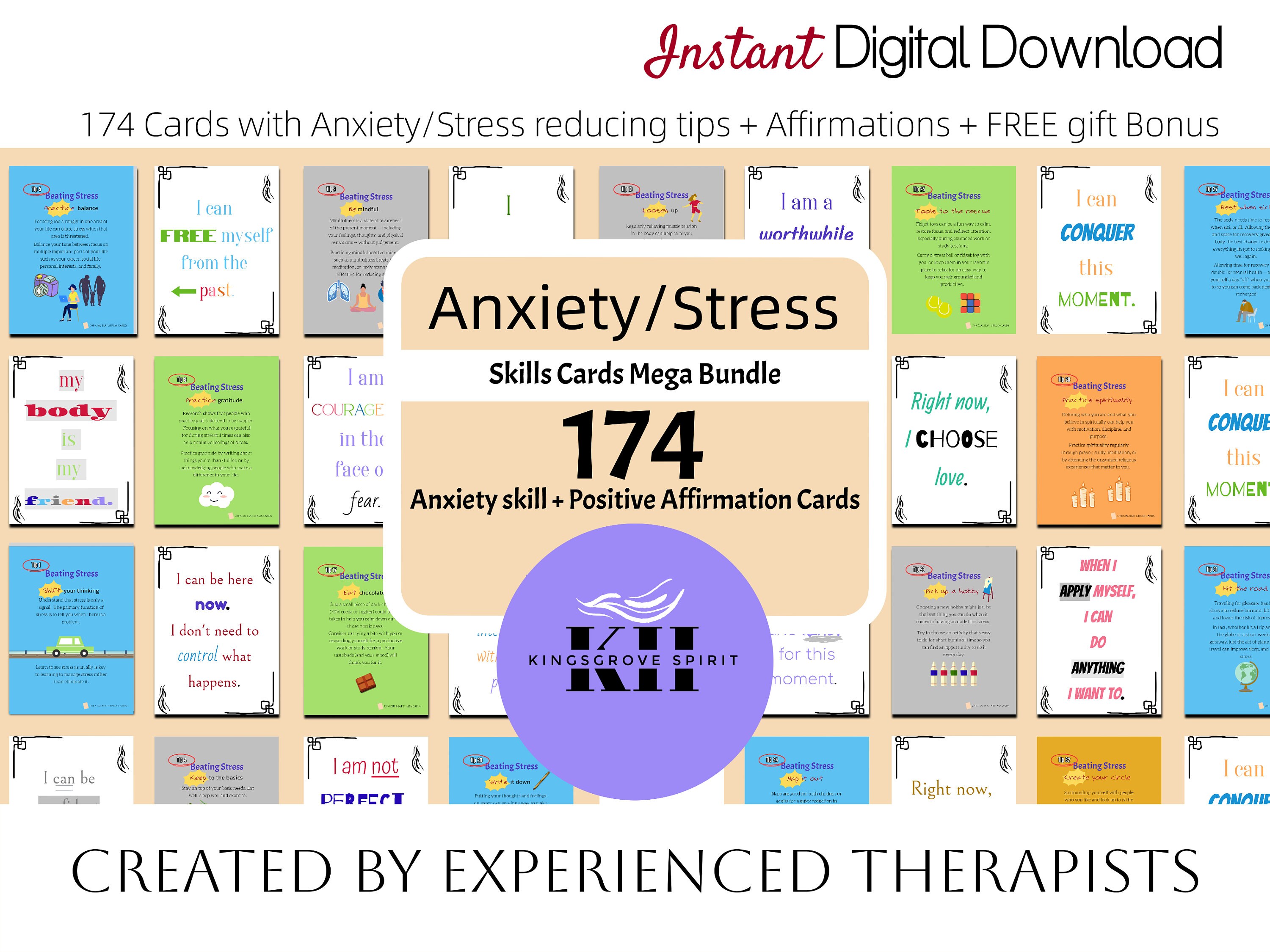 Anxiety Stress Skill Flashcard Mega Bundle Positive Affirmations Stress ...