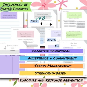 Anxiety Therapy Workbook Printable Worksheets for Panic Worry and ...