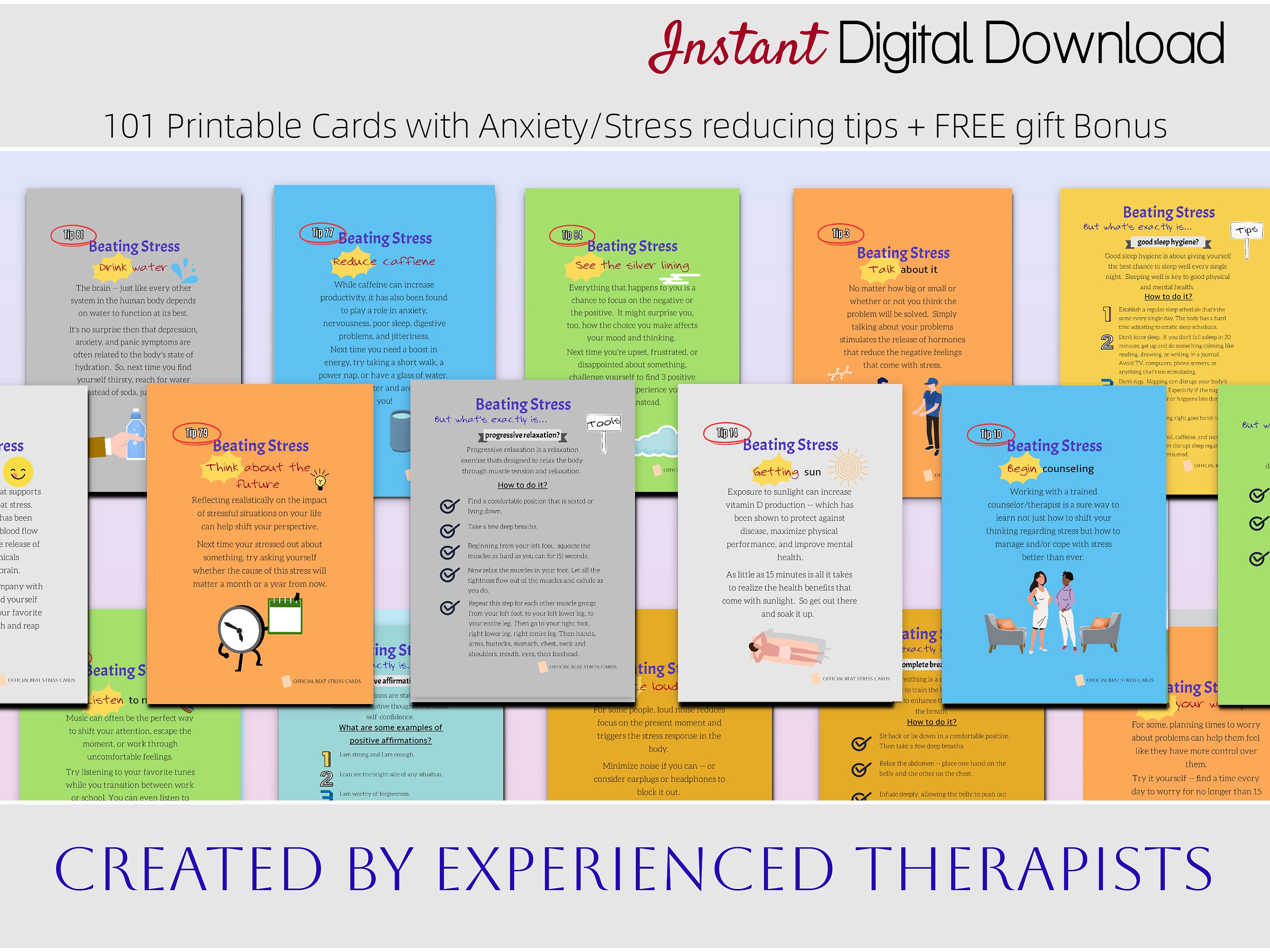 Anxiety Coping Skills Cards Stress Relief Gift Anxiety Reduction ...