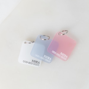 Frosted Dog Tag, Personalized Dog Tag, Dog Id Tag, Cat Name Tag, Pet ...