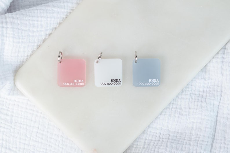 Frosted Dog Tag Personalized Dog Tag Dog Tag Name Tag - Etsy