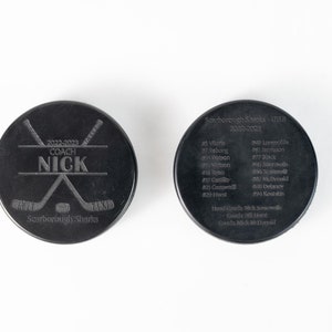 Engraved Hockey Puck, Personalized Hockey Puck, End of Season Hockey ...