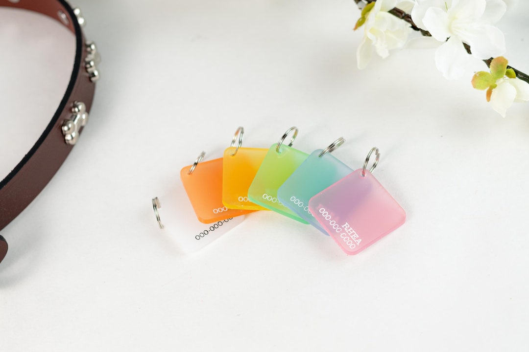 Frosted Dog Tag Personalized Dog Tag Dog Id Tag Cat Name - Etsy