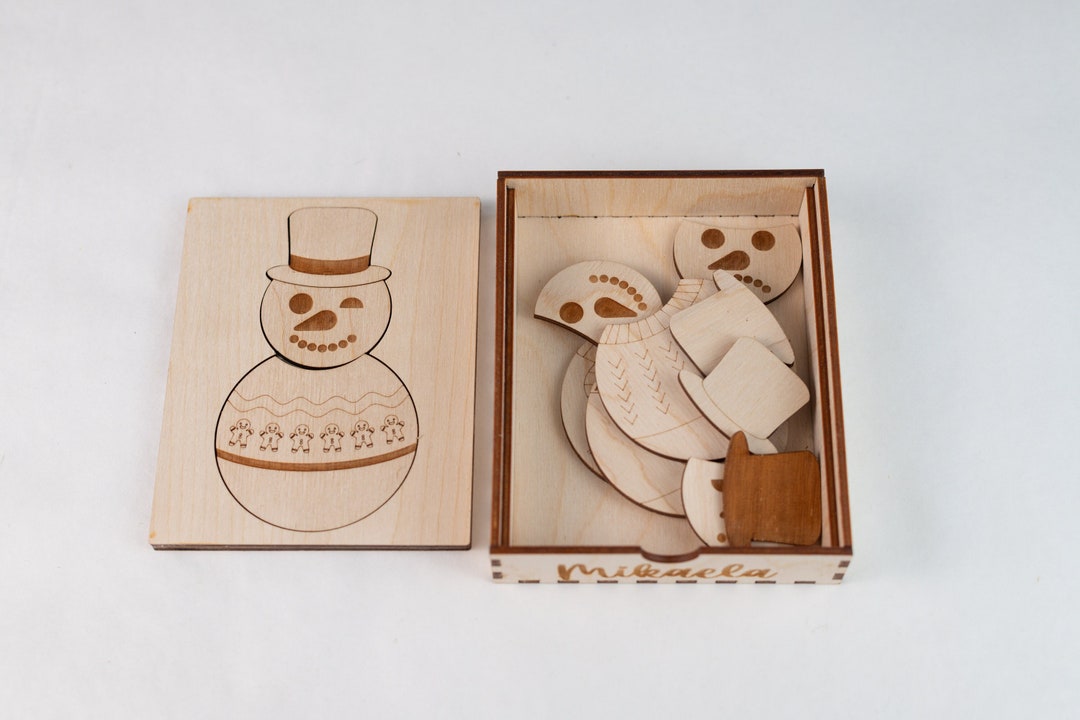 Wooden Snowman Dress Up, Dress Your Snowman Puzzle, Unique Wooden Toy ...