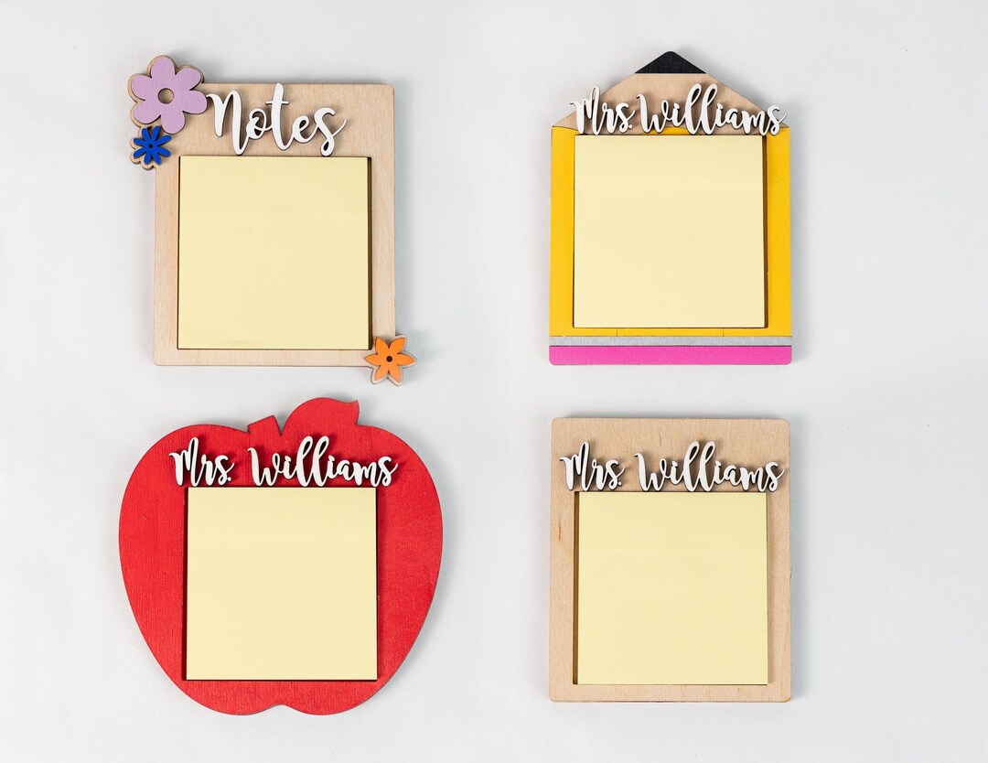 Personalized Sticky Note Holder Teacher, Notepad Holder Personalized ...