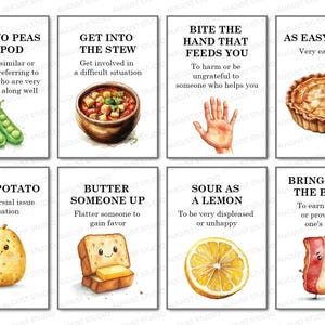 32 English Idioms Cards Printable Flash Cards, Idioms Printable ...