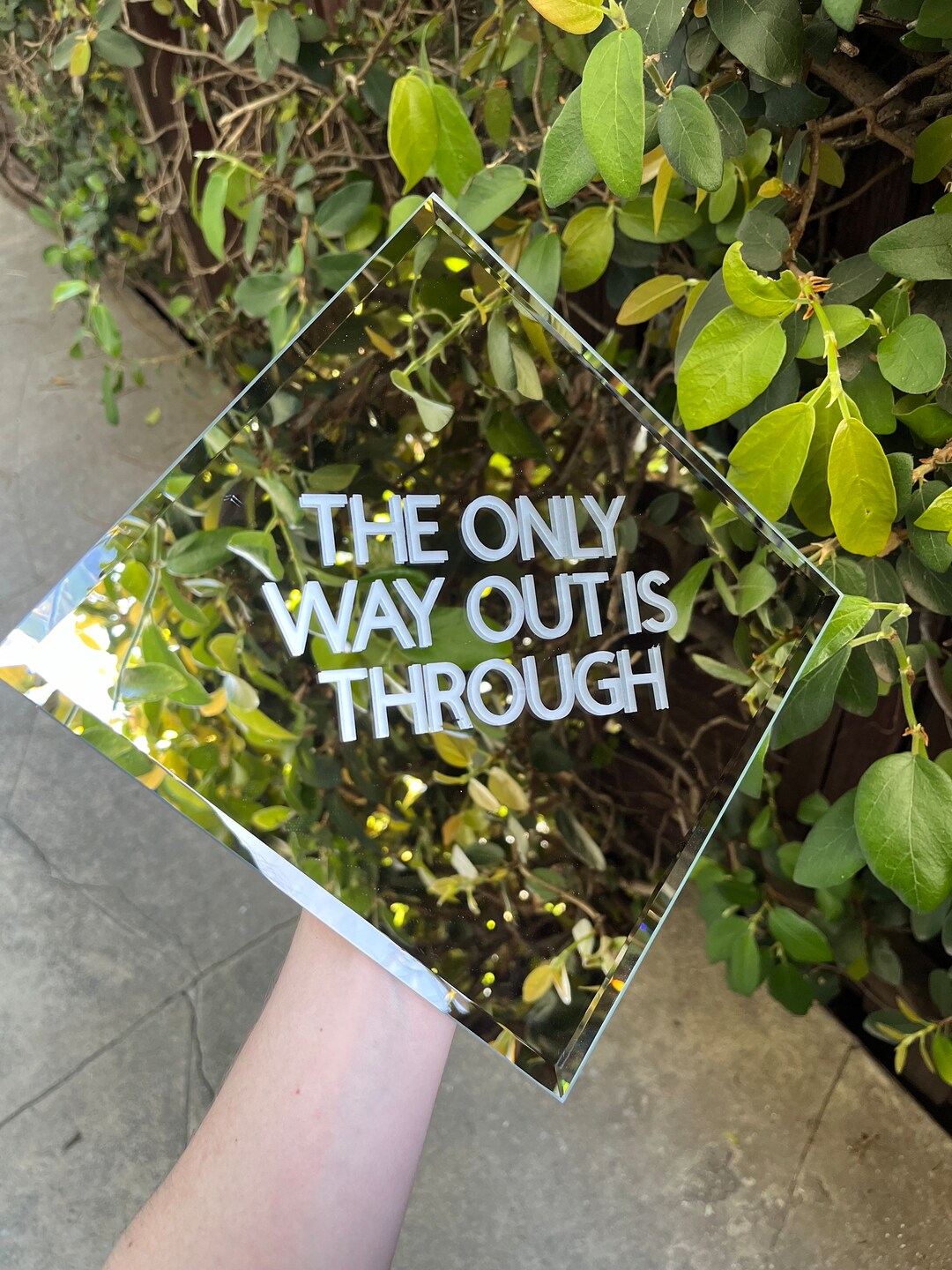 Quote “the Only Way Out is Through” Etched Mirror - Etsy