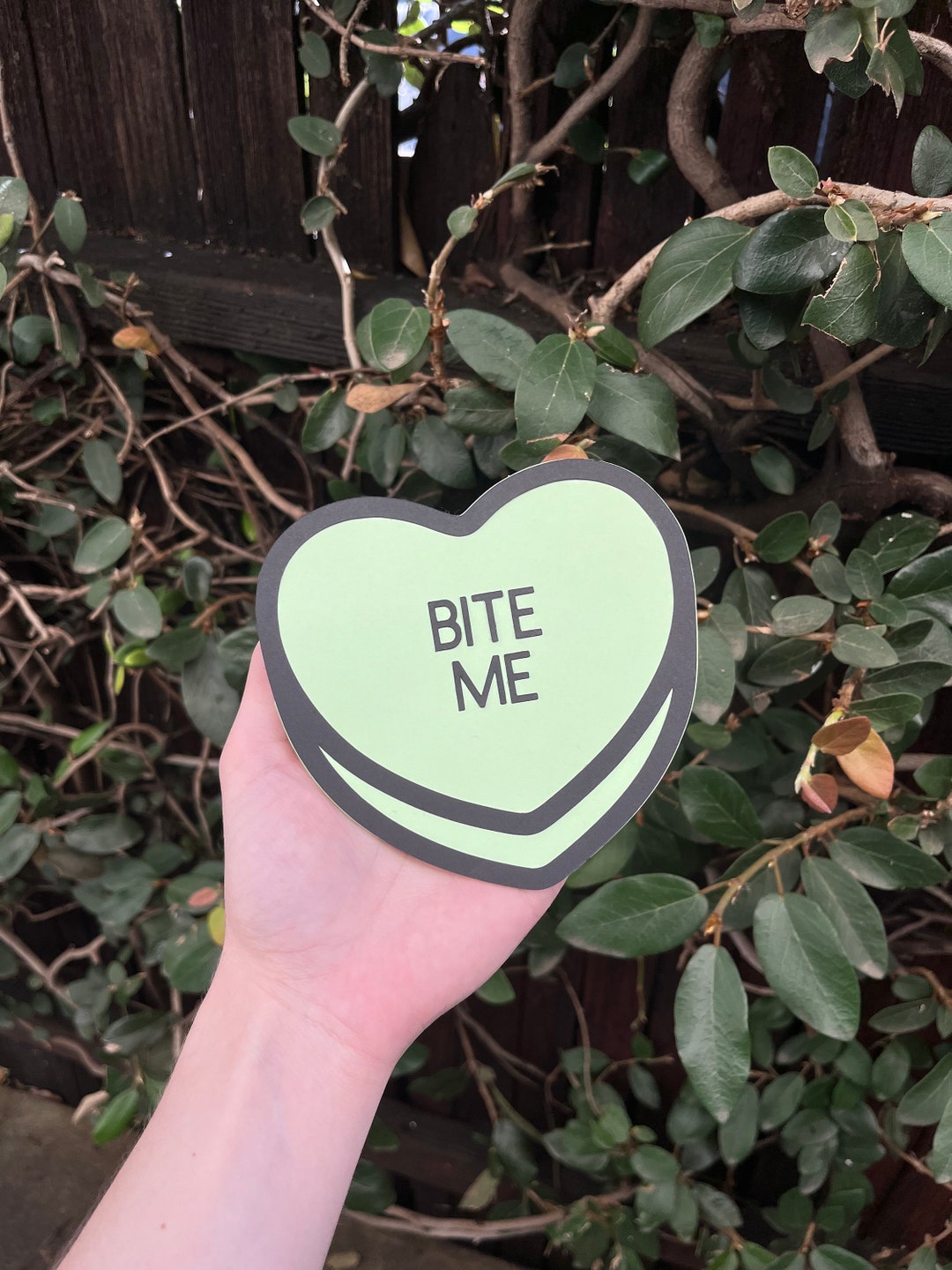 Bite Me Candy Heart Card - Etsy